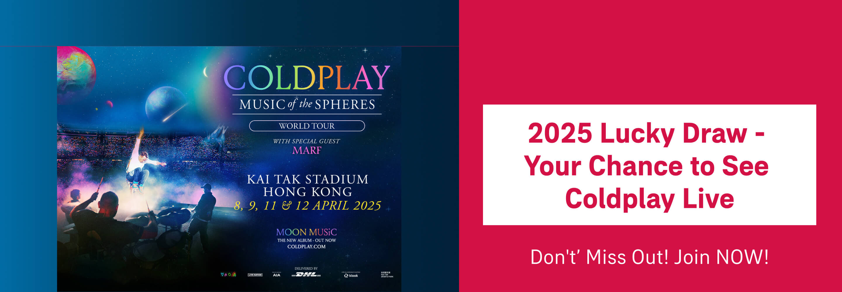 2025 Lucky Draw - Your Chance to See Coldplay Live | AIA Hong Kong